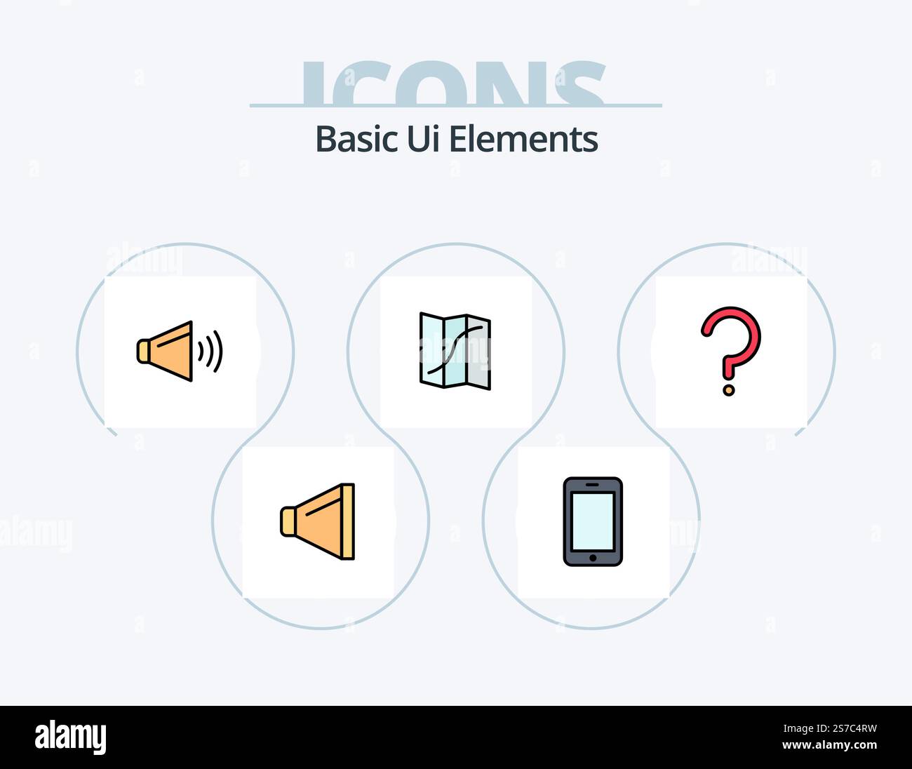 Basic Ui Elements Line Filled Icon Pack 5 Icon Design. question. sun ...