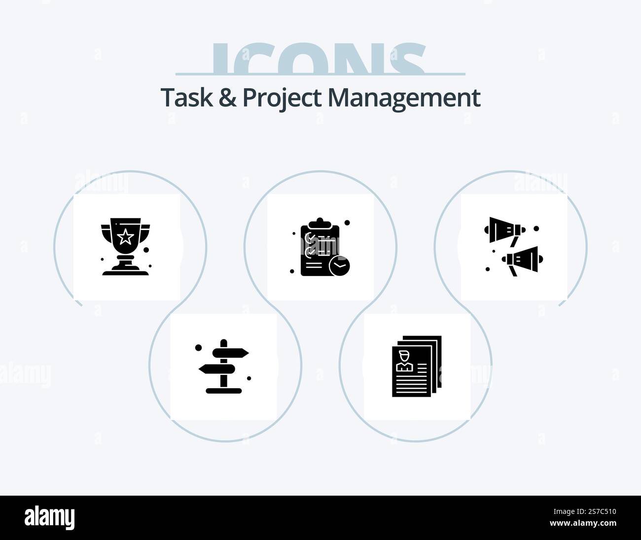Task And Project Management Glyph Icon Pack 5 Icon Design. clipboard ...