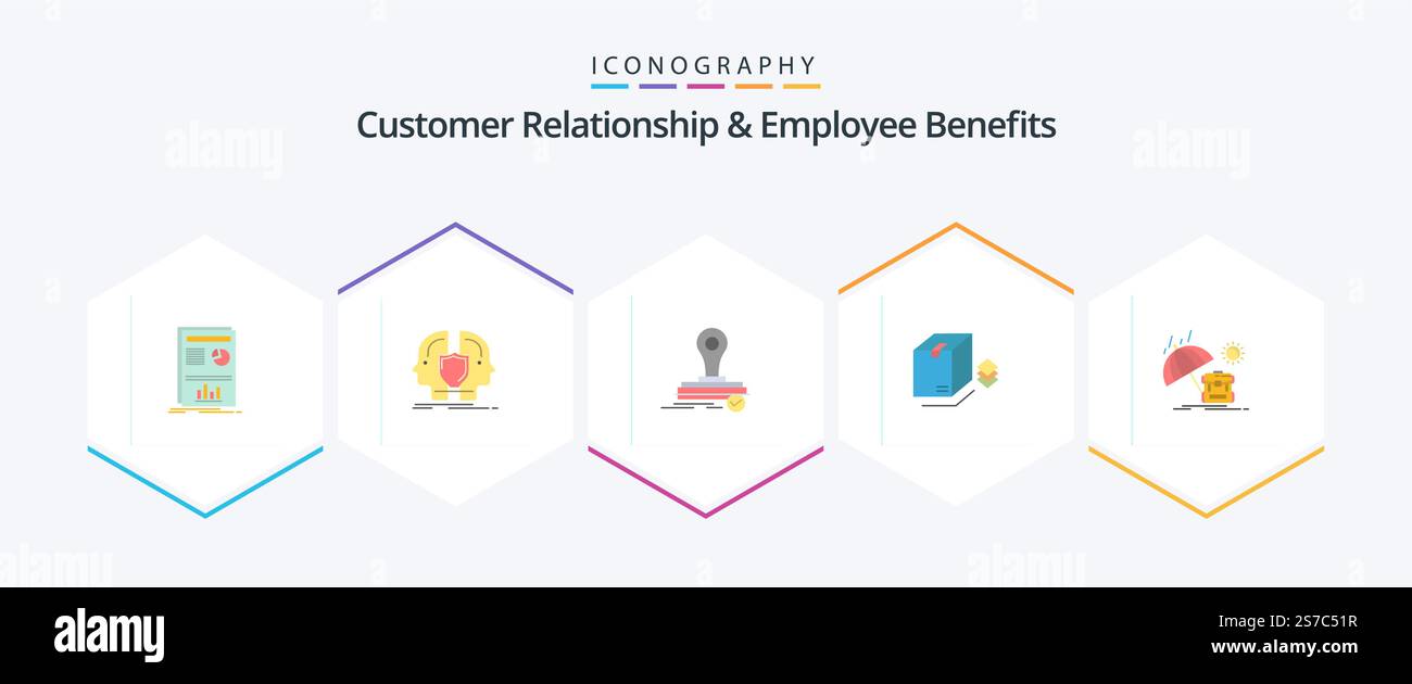 Customer Relationship And Employee Benefits 25 Flat icon pack including ...