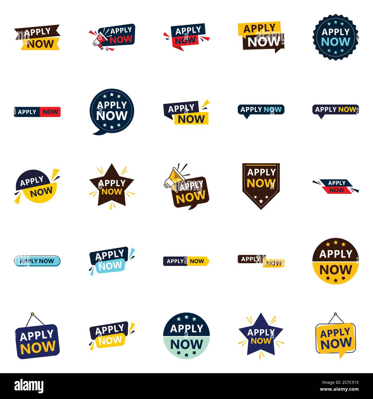 Get the Best Value with Our Pack of 25 Apply Now Banners Stock Vector ...