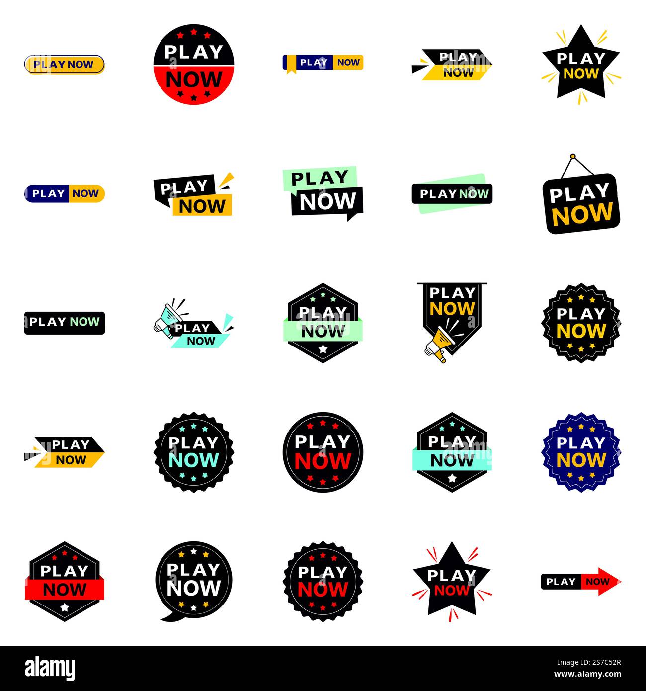 Get Your Customers Excited with Our Pack of 25 Play Now Banners Stock ...