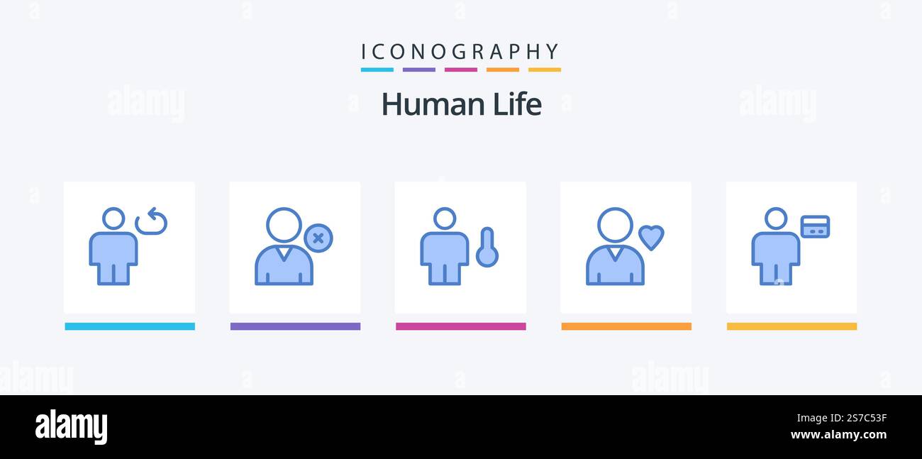 Human Blue 5 Icon Pack Including body. heart. avatar. friend ...