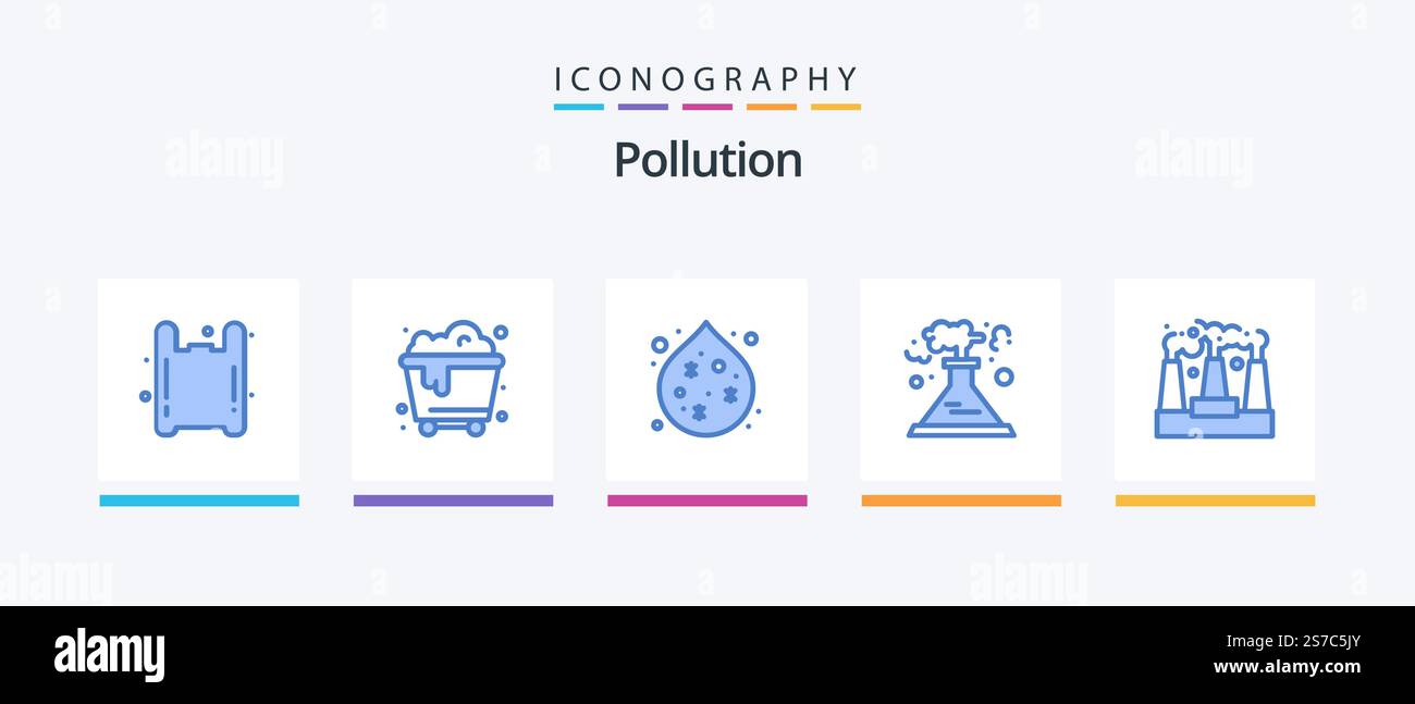 Pollution Blue 5 Icon Pack Including . waste. production. Creative ...