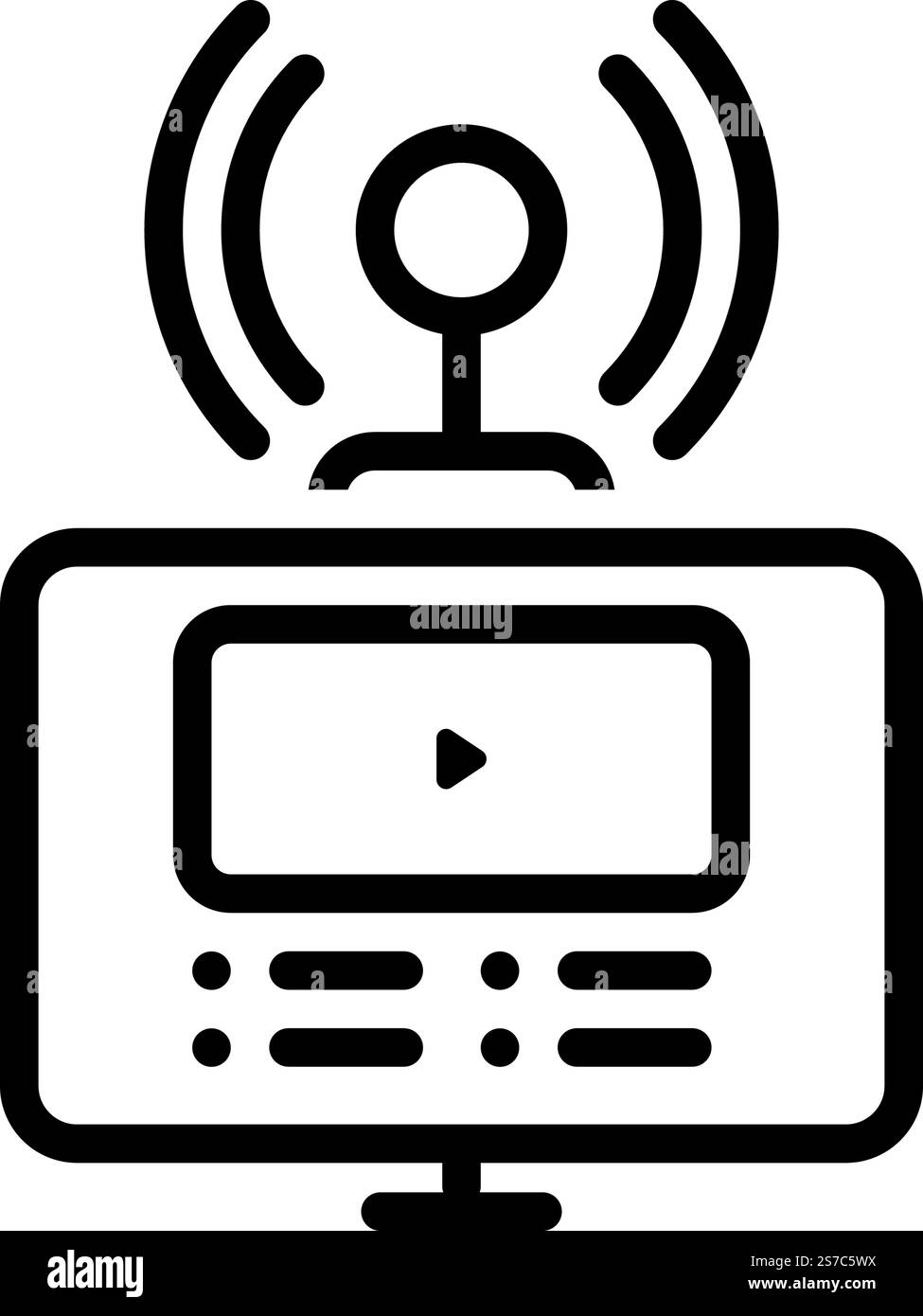 Icon broadcasting multimedia Black and White Stock Photos & Images - Alamy