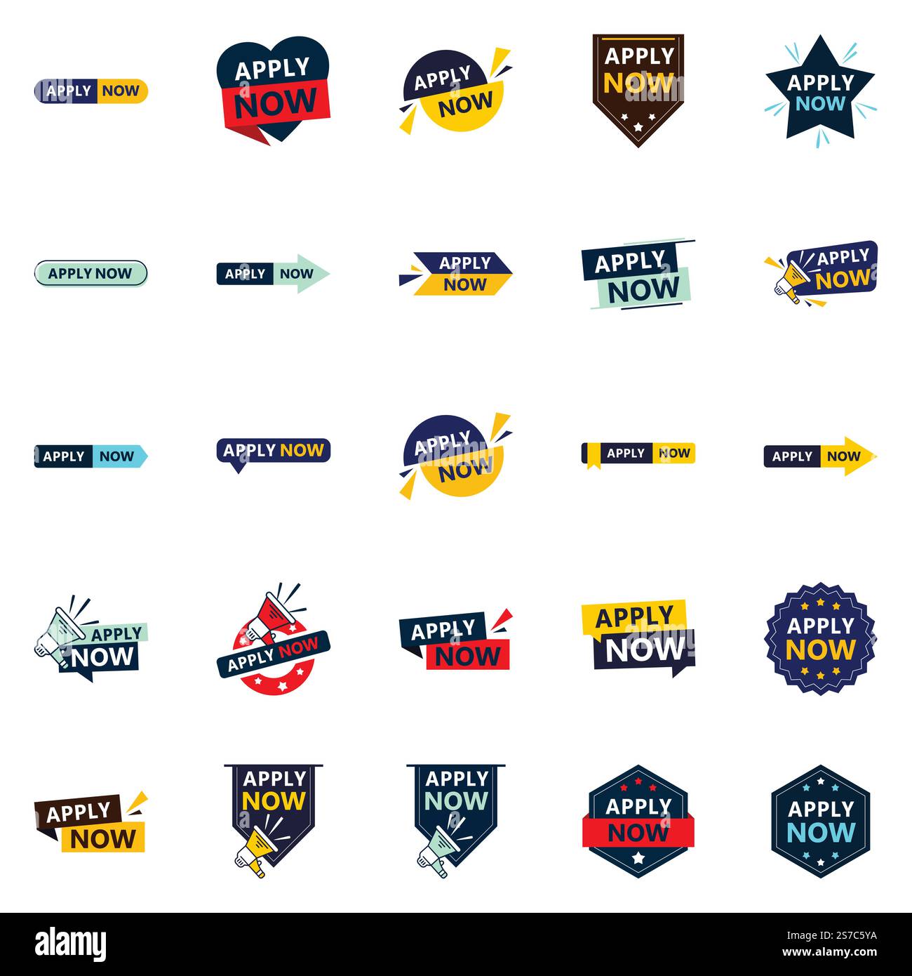 Grab Customers Attention with Our Pack of 25 Apply Now Banners Stock ...