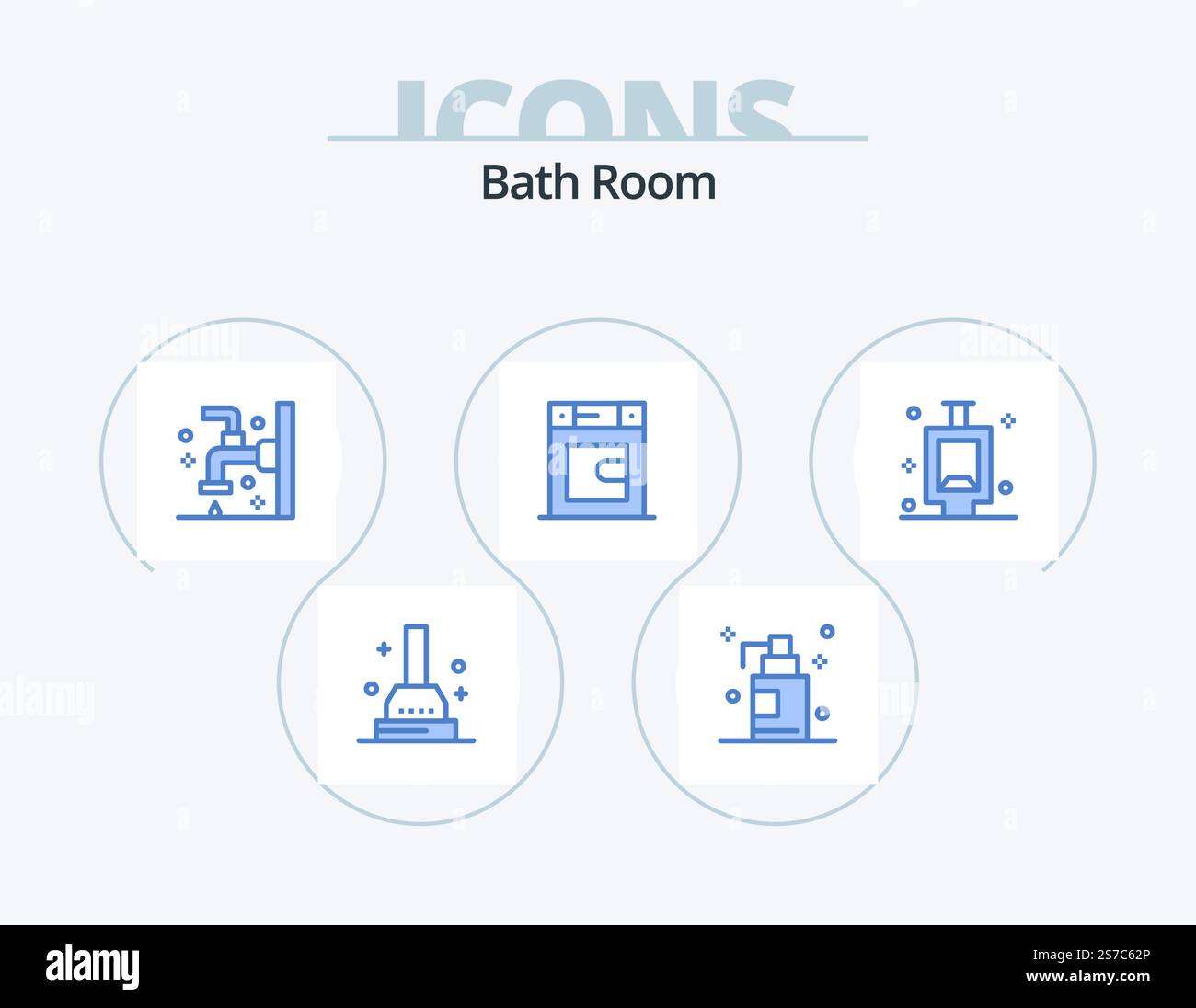 Bath Room Blue Icon Pack 5 Icon Design. . bath. cleaning. urinal. bath ...