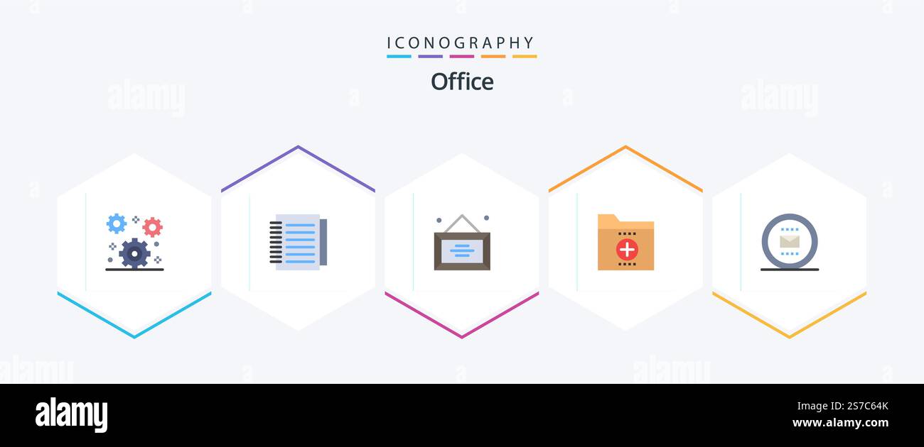 Office 25 Flat icon pack including envelope. folder. business. file ...