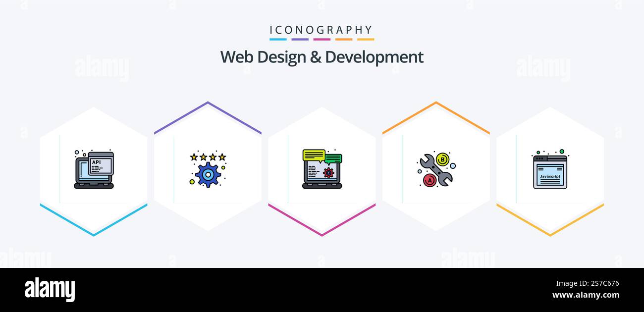 Web Design And Development 25 FilledLine icon pack including development. wrench. browser. tool ...