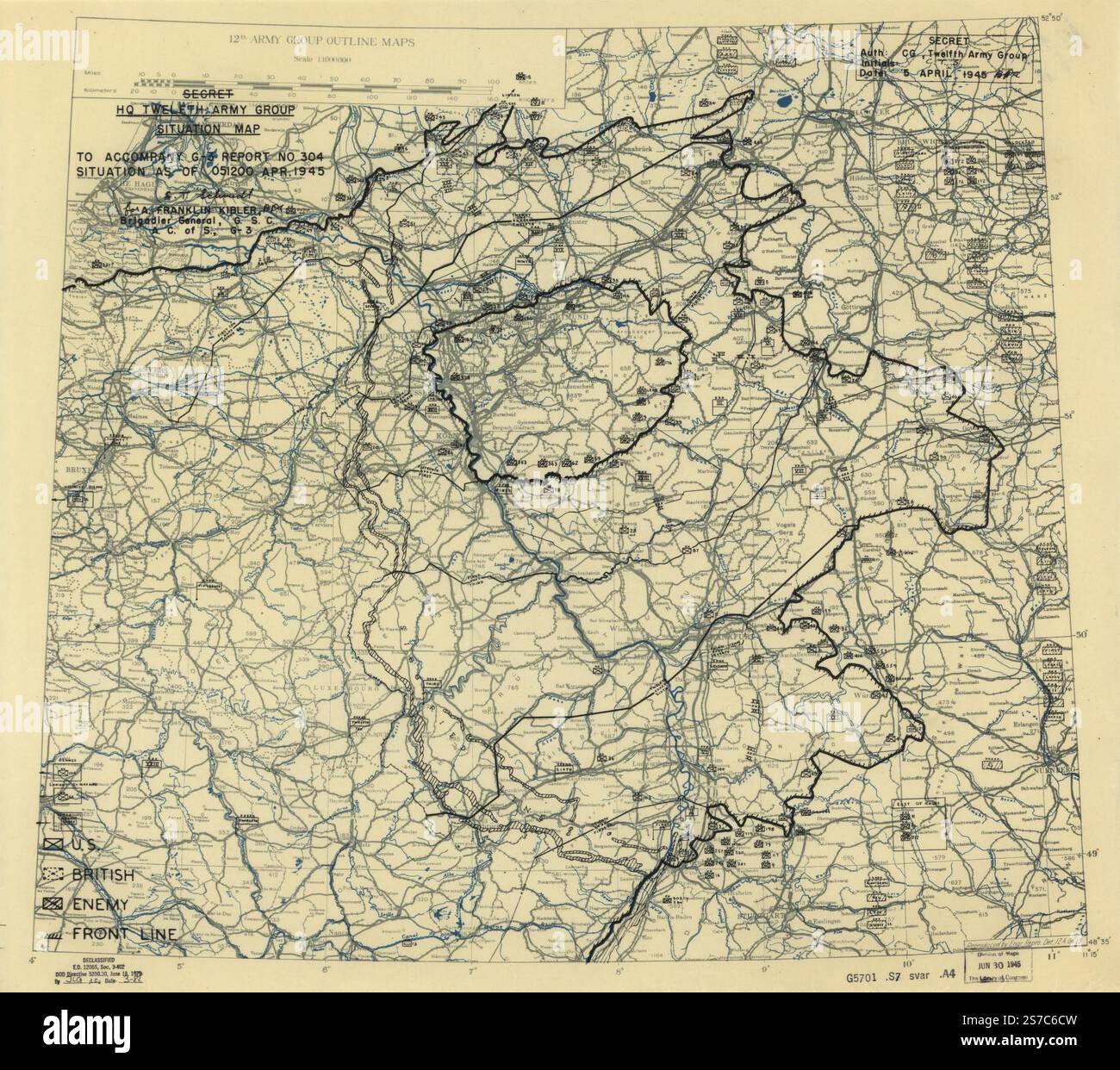 [April 5, 1945], HQ Twelfth Army Group situation map. 1945 by Allied ...