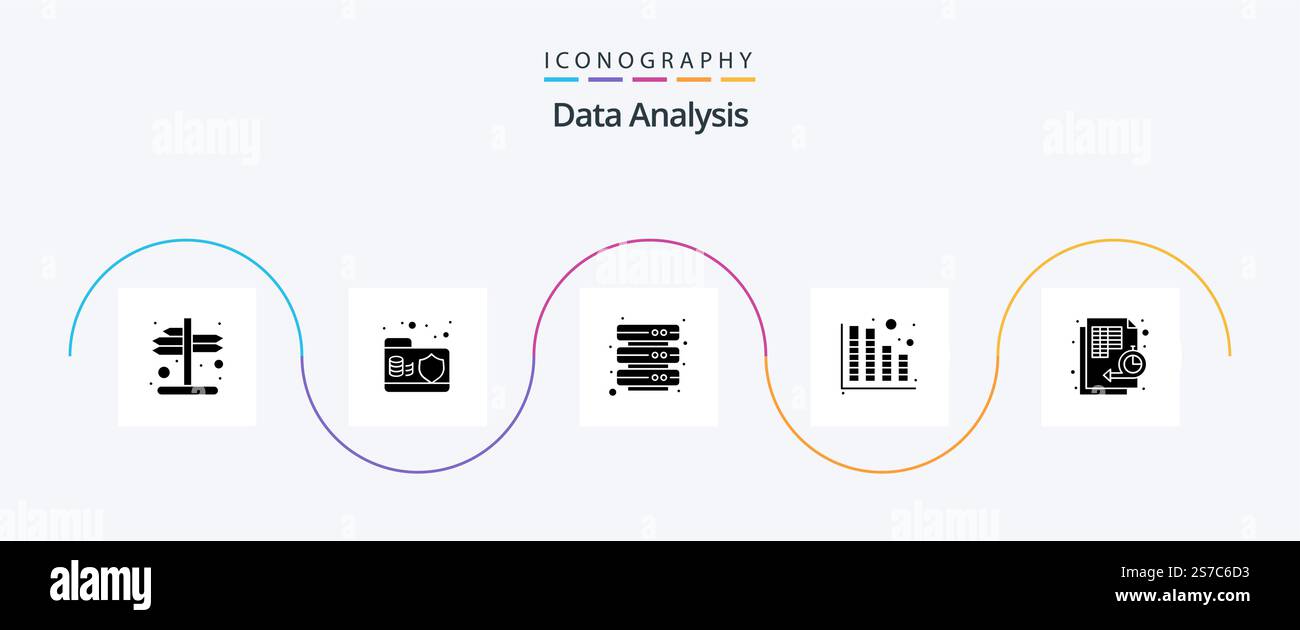 Data Analysis Glyph 5 Icon Pack Including data. graph. security ...