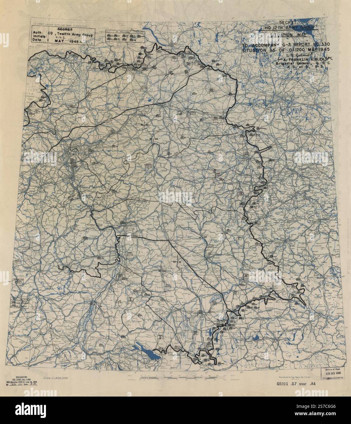 [May 1, 1945], HQ Twelfth Army Group situation map. 1945 by Allied ...