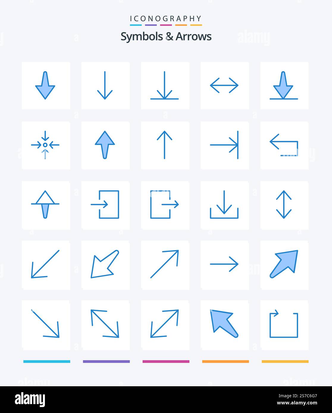 Creative Symbols & Arrows 25 Blue icon pack Such As arrow. end. down ...