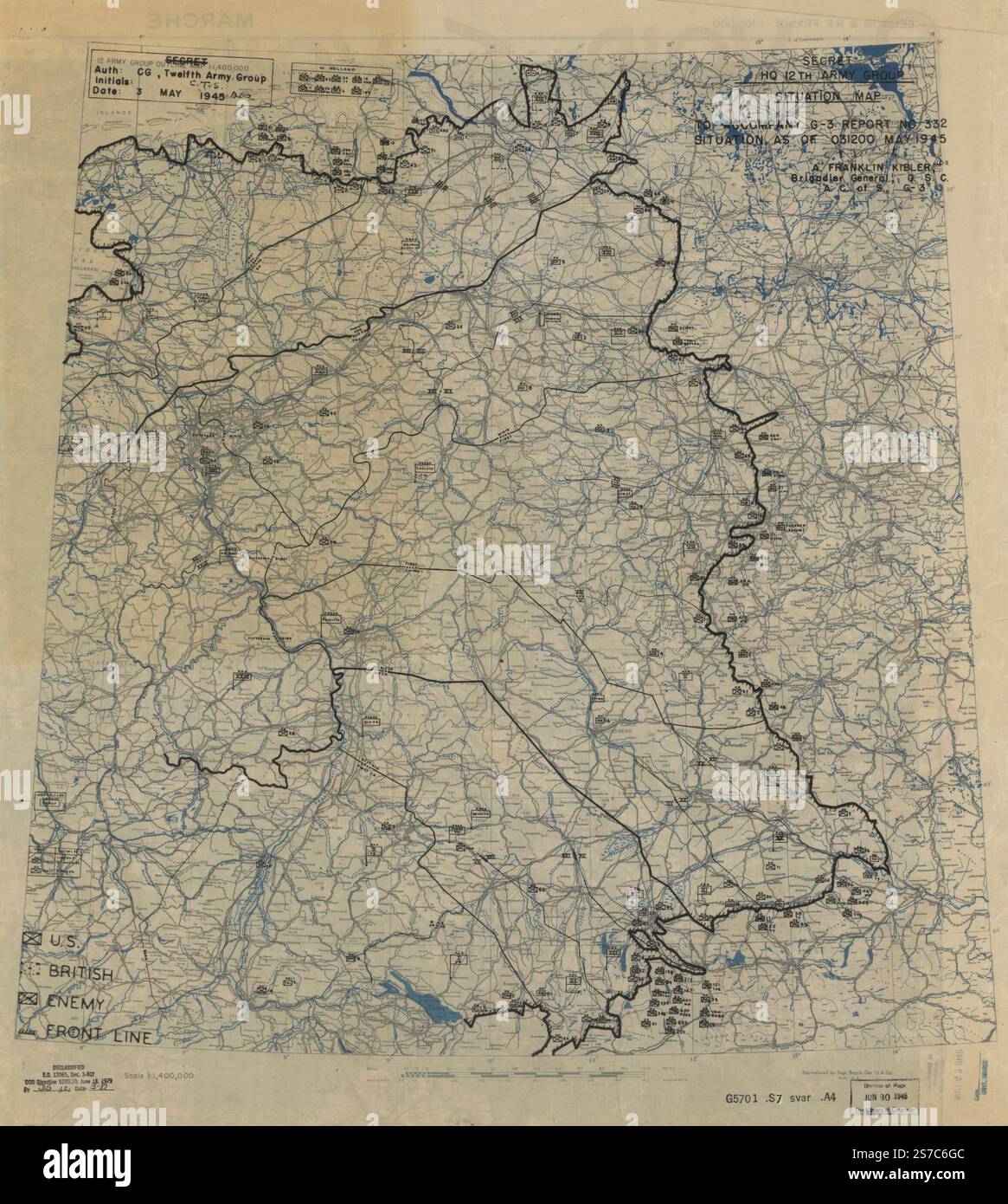 [May 3, 1945], HQ Twelfth Army Group situation map. 1945 by Allied ...