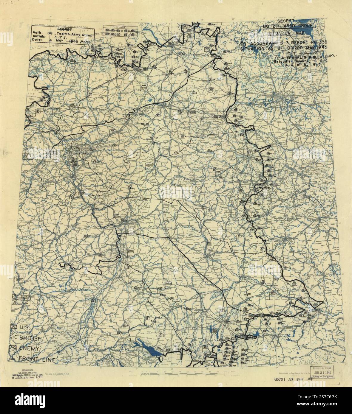 [May 4, 1945], HQ Twelfth Army Group situation map. 1945 by Allied ...