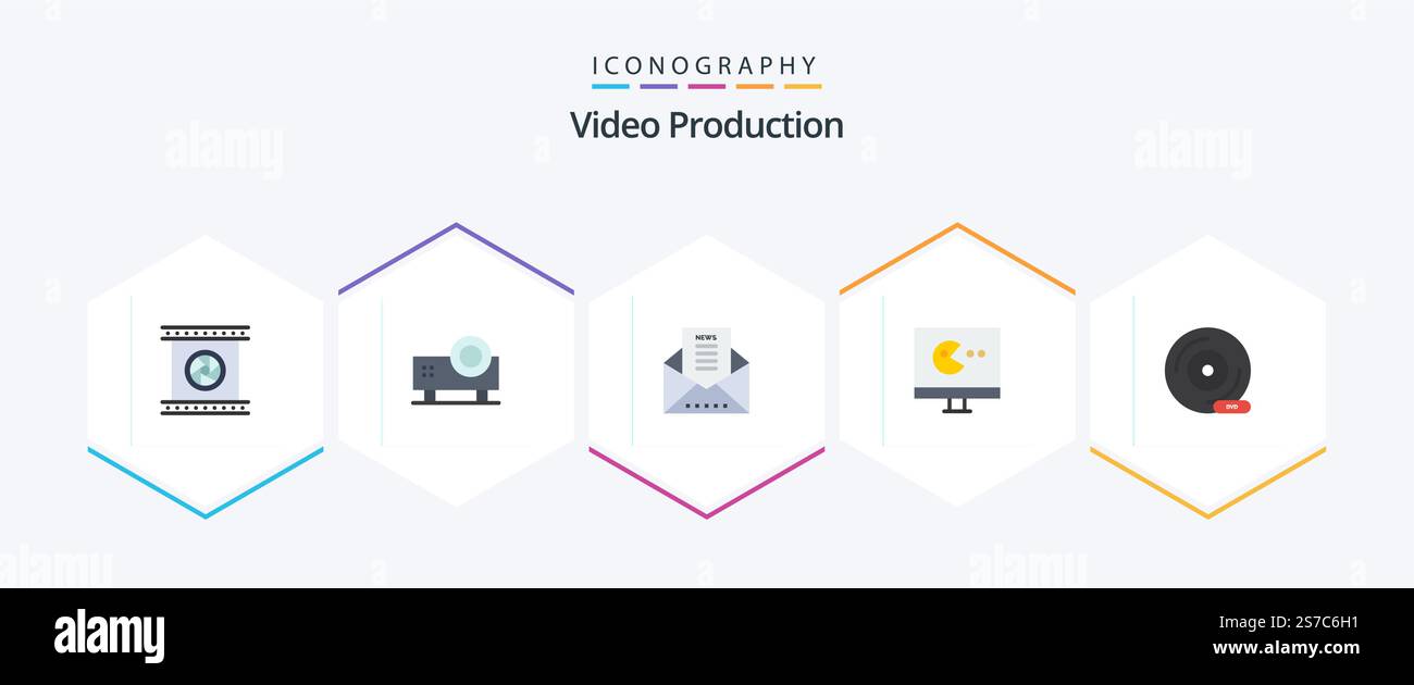Video Production 25 Flat icon pack including video. game. slide ...