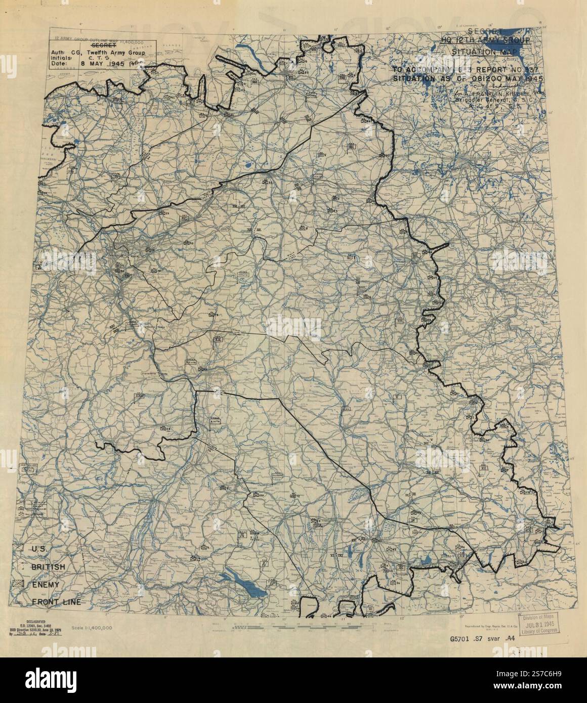 [May 8, 1945], HQ Twelfth Army Group situation map. 1945 by Allied ...