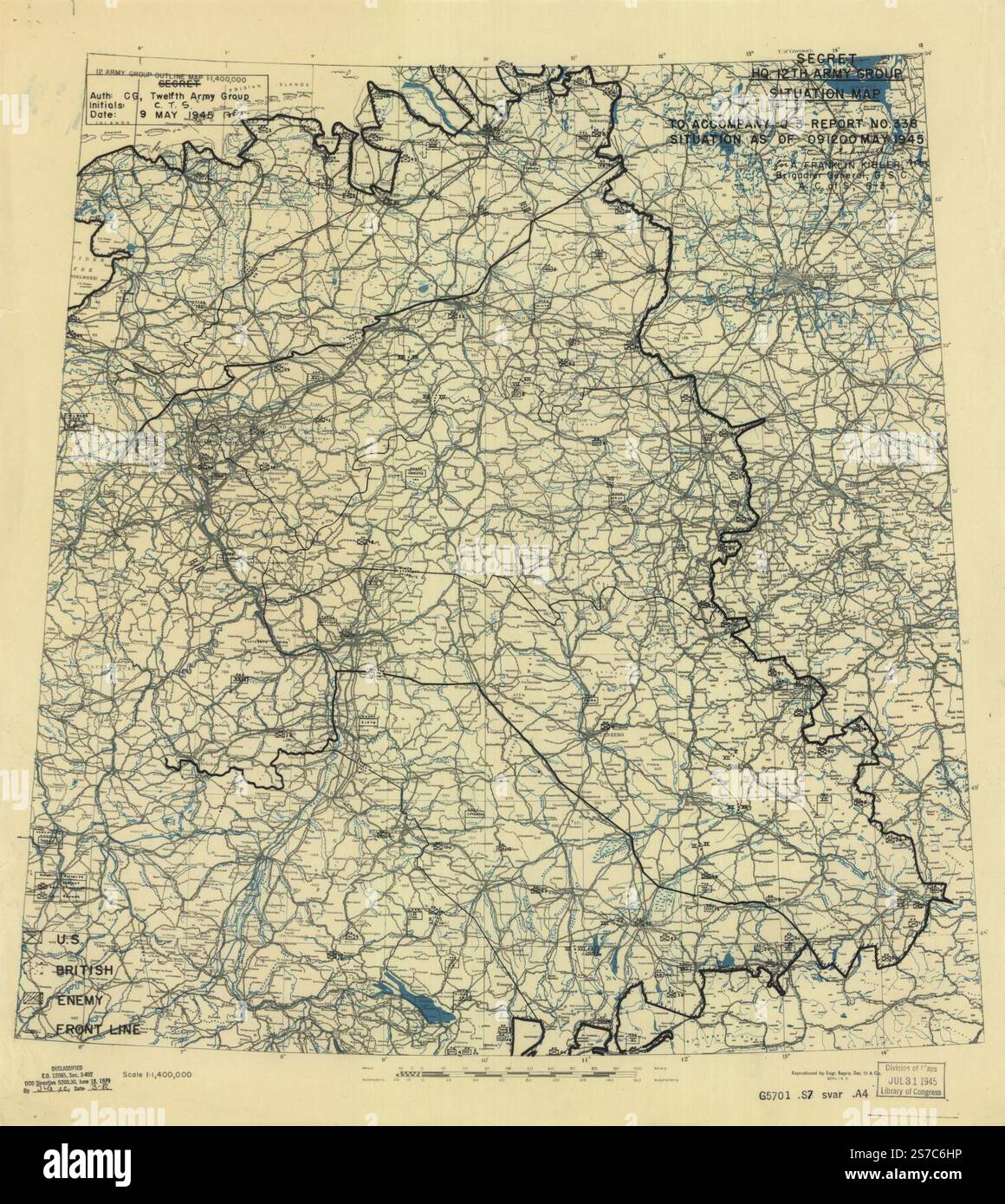 [May 9, 1945], HQ Twelfth Army Group situation map. 1945 by Allied ...