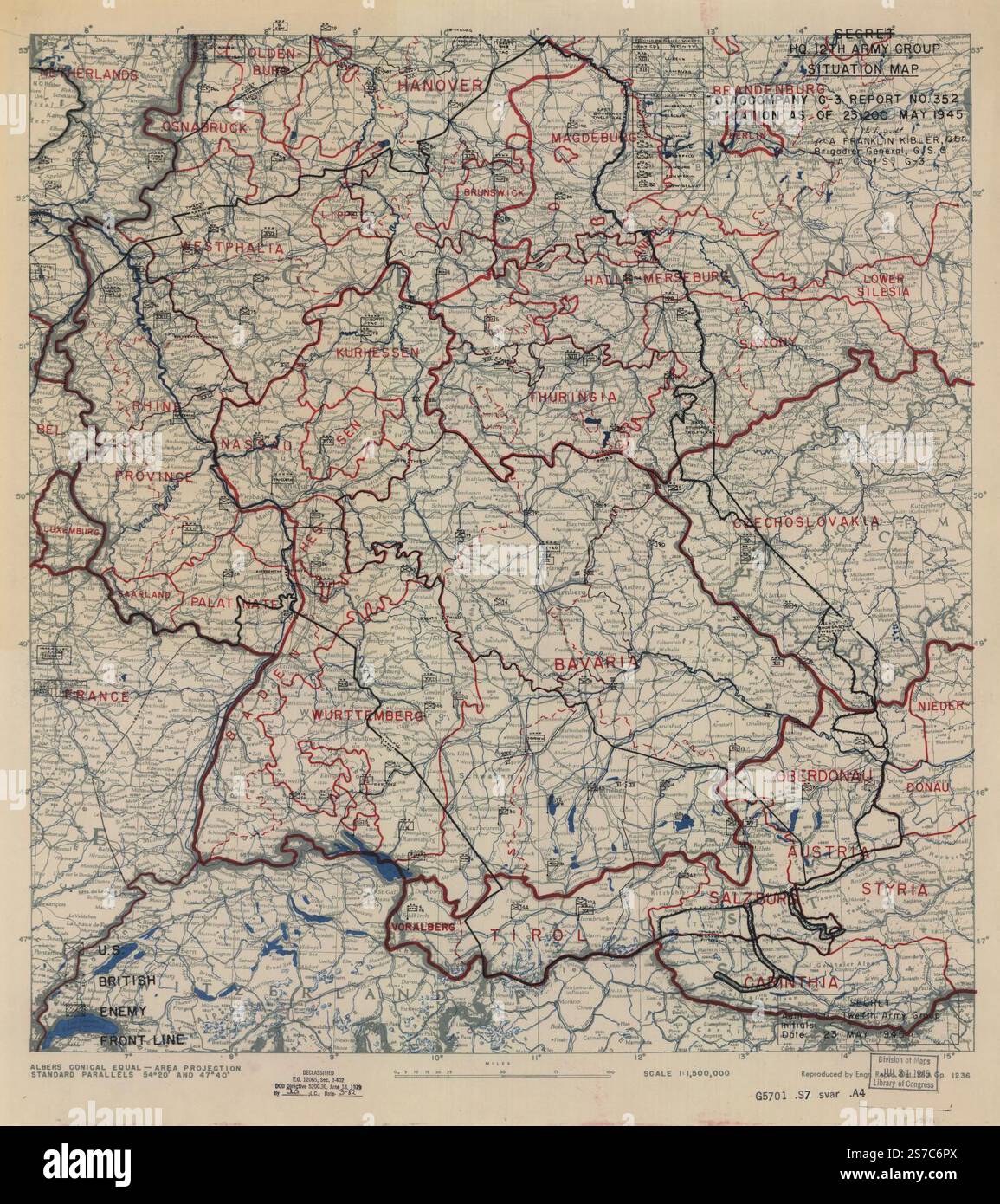 [May 23, 1945], HQ Twelfth Army Group situation map. 1945 by Allied ...