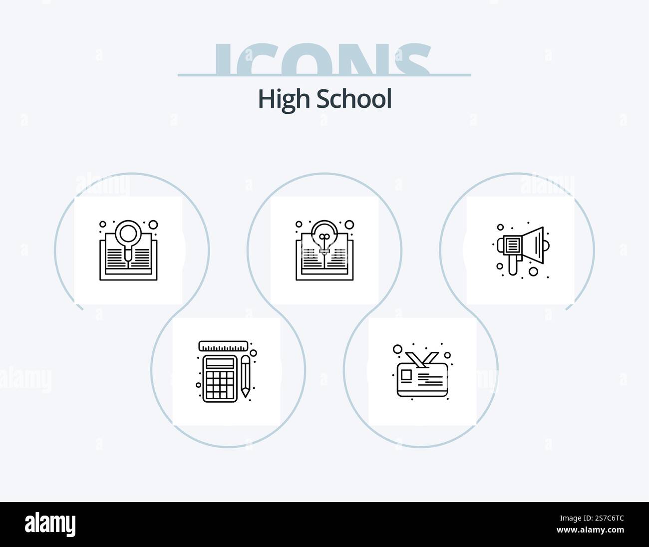 High School Line Icon Pack 5 Icon Design. exam. list. lesson. education ...