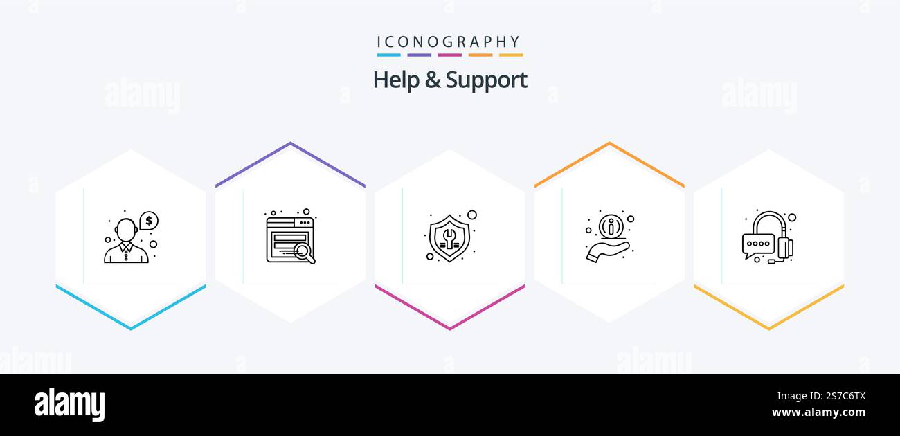 Help And Support 25 Line icon pack including support. help. settings ...
