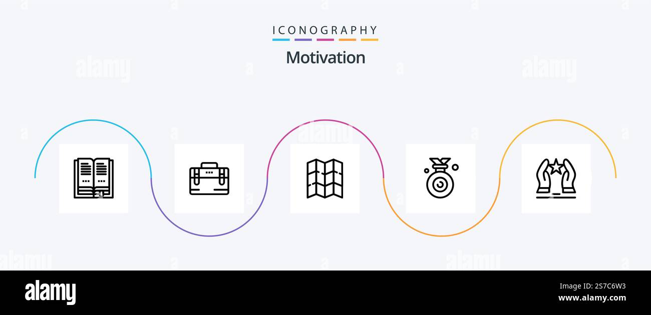 Motivation Line 5 Icon Pack Including motivation. care. location. built ...