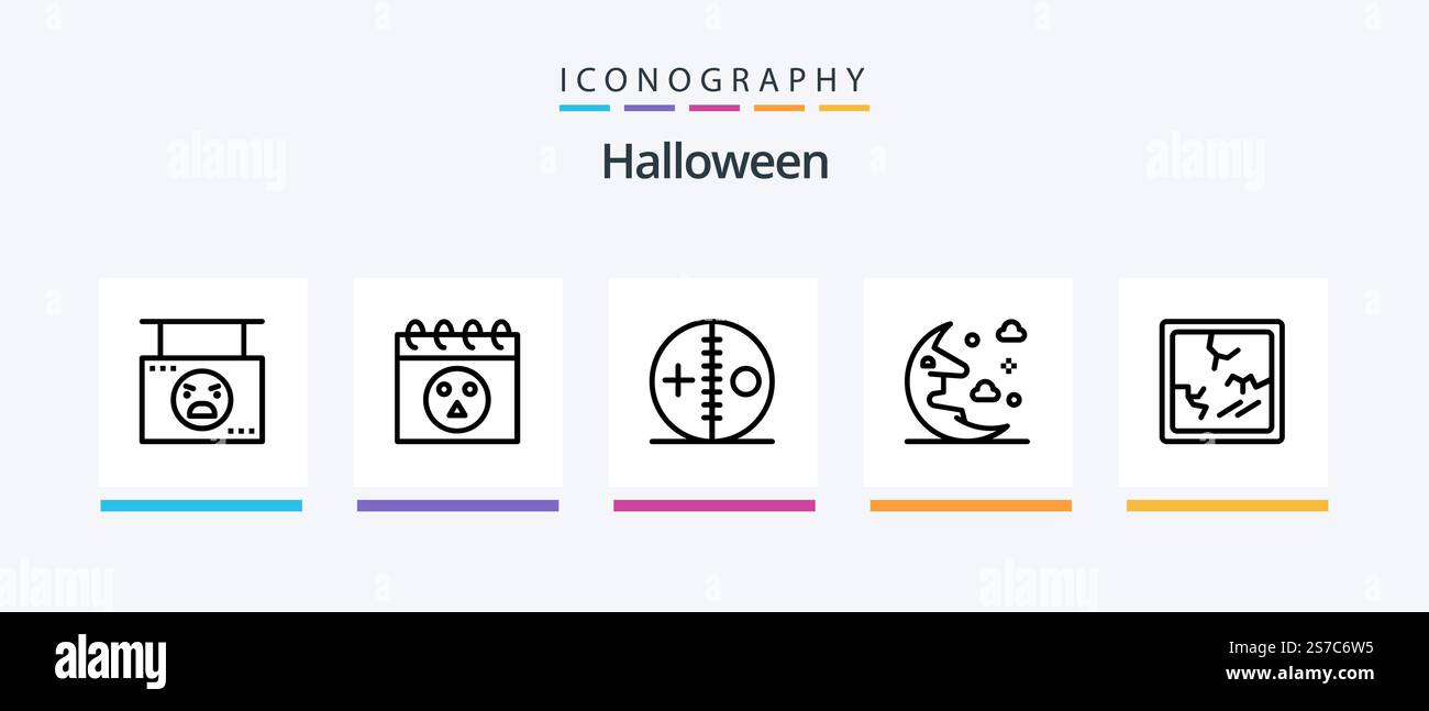 Halloween Line 5 Icon Pack Including monster. eyed. poison. big. spooky ...
