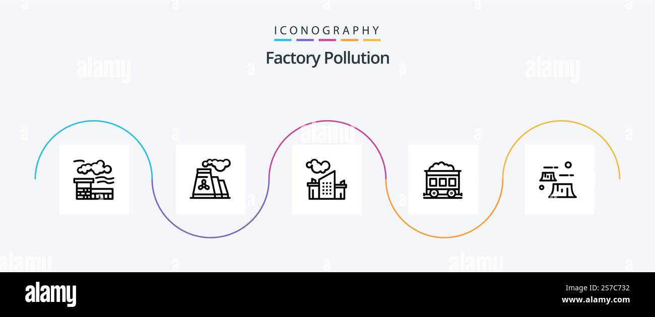 Factory Pollution Line 5 Icon Pack Including destruction. damage ...