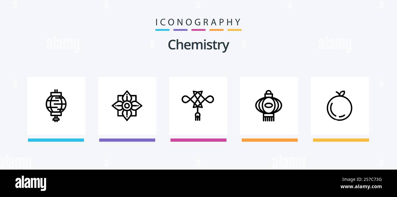Chemistry Line 5 Icon Pack Including . drop. gear. device. science ...