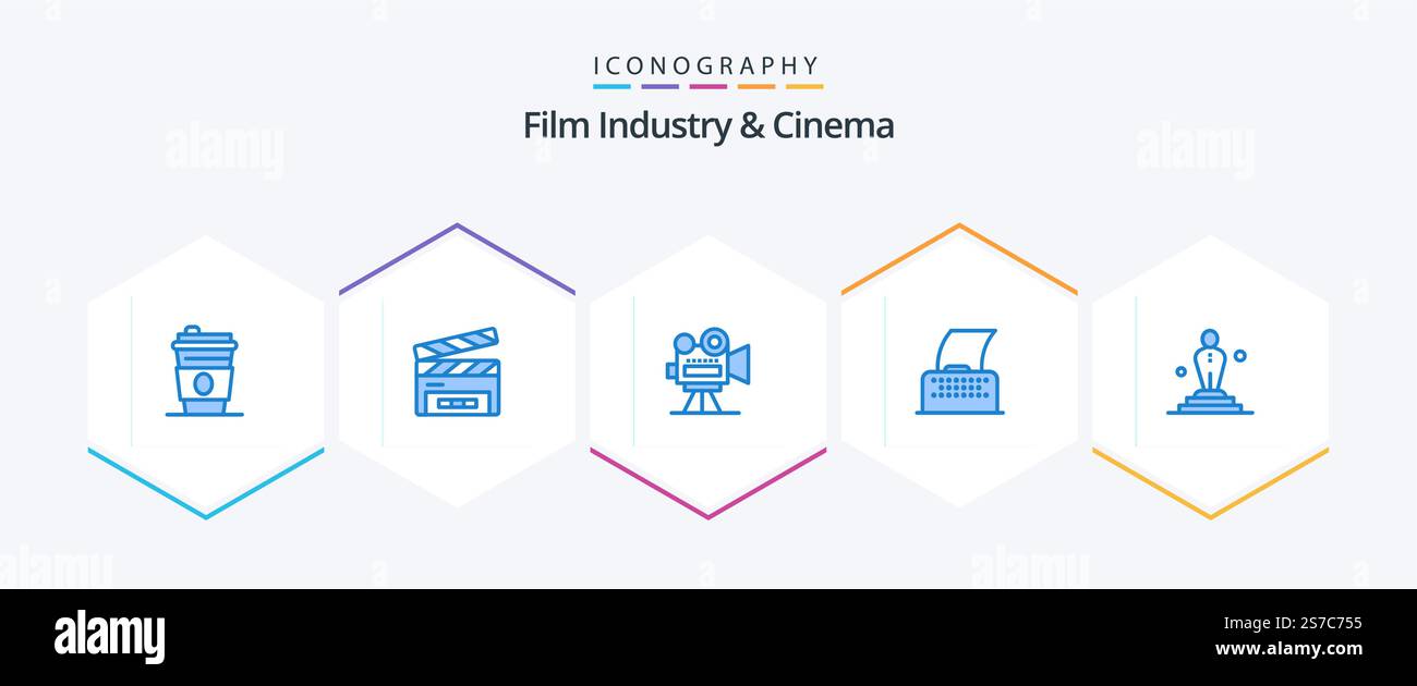 Cenima 25 Blue icon pack including movie. cinema. film camera ...