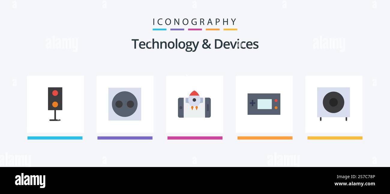 Devices Flat 5 Icon Pack Including products. electronics. equipment ...