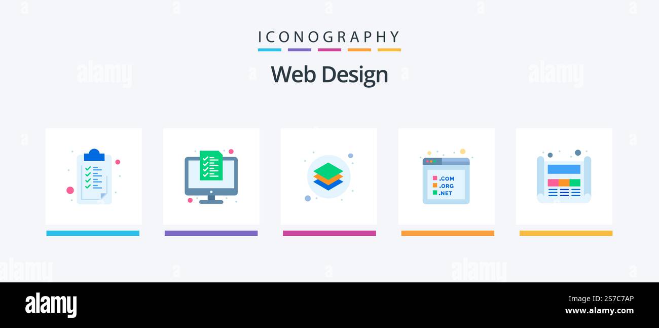 Web Design Flat 5 Icon Pack Including layout. website. creative. page ...