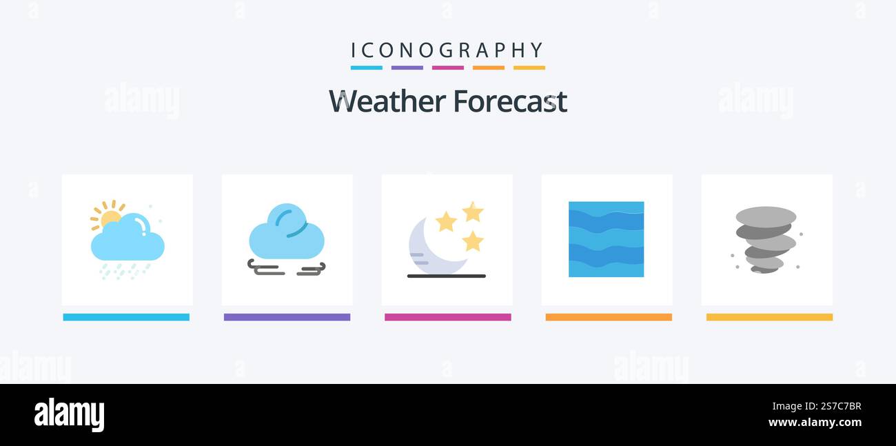 Weather Flat 5 Icon Pack Including . weather. night. storm. water ...