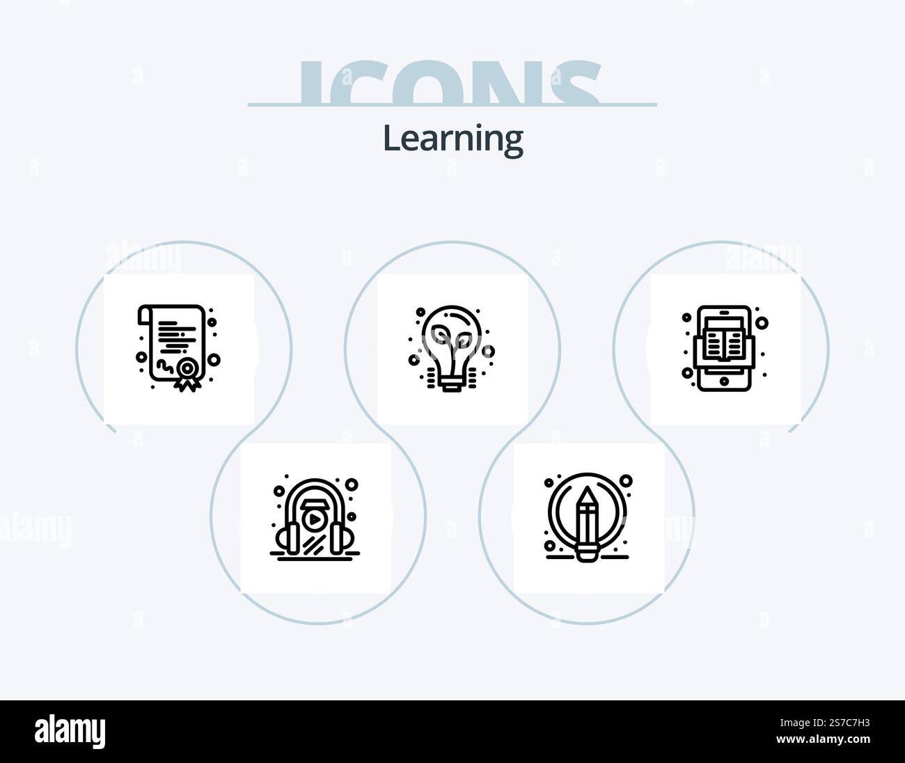 Learning Line Icon Pack 5 Icon Design. learning. e learning. book ...