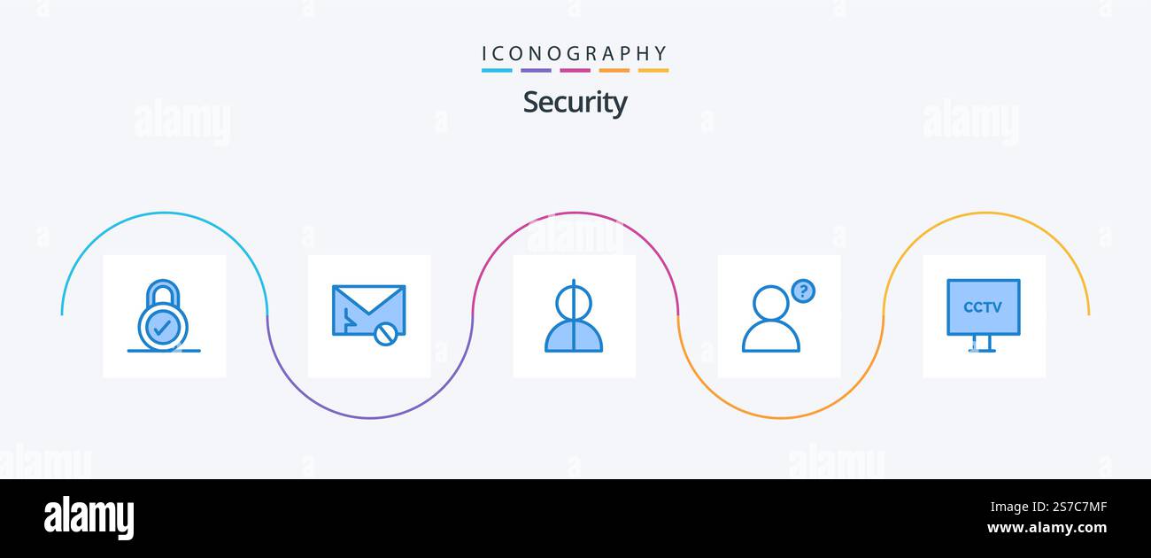 Security Blue 5 Icon Pack Including spy. camera. avatar. profile. thief ...