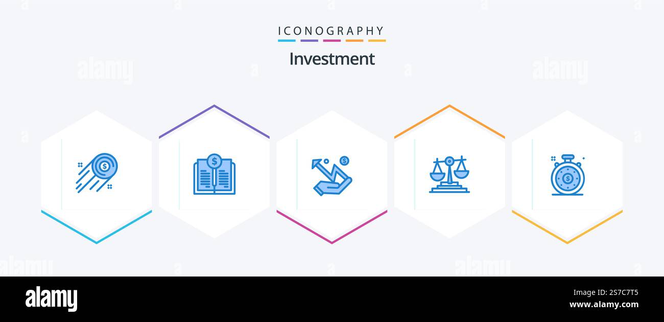 Investment 25 Blue icon pack including investment time. investment ...
