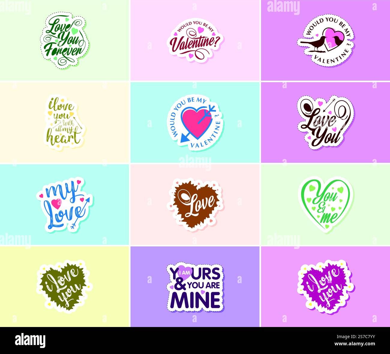Valentine’s Day: A Time for Love and Beautiful Visual Stickers Stock ...