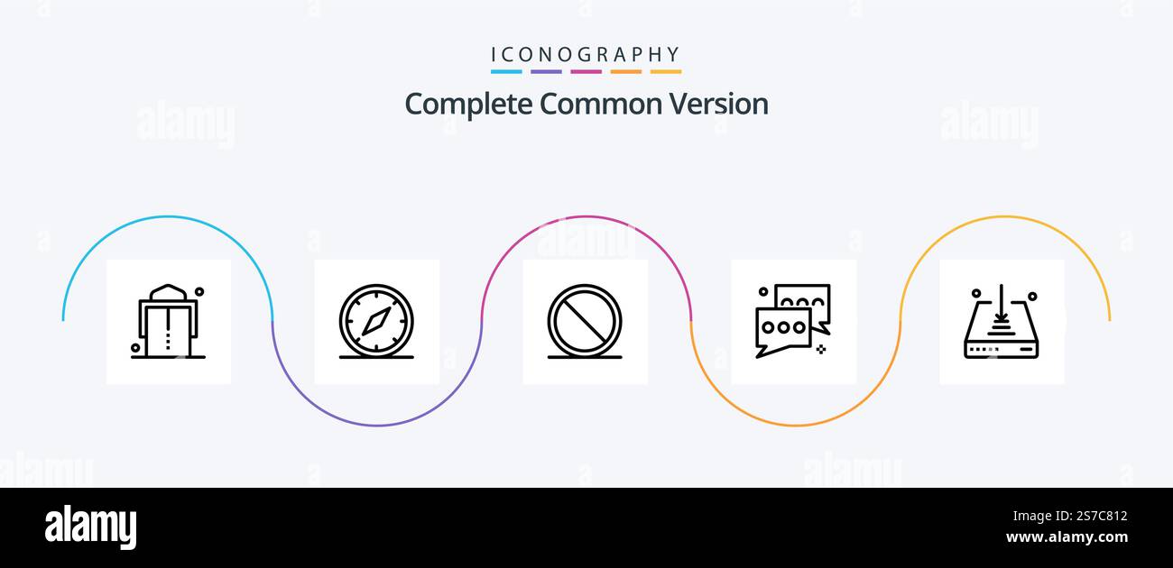 Complete Common Version Line 5 Icon Pack Including arrow. message. block. communication. bubble ...