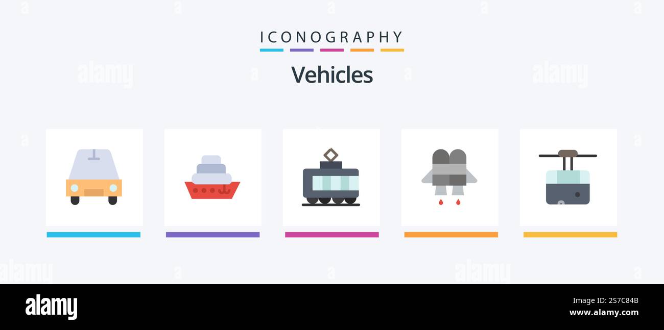Vehicles Flat 5 Icon Pack Including . transport. transport. funicular ...