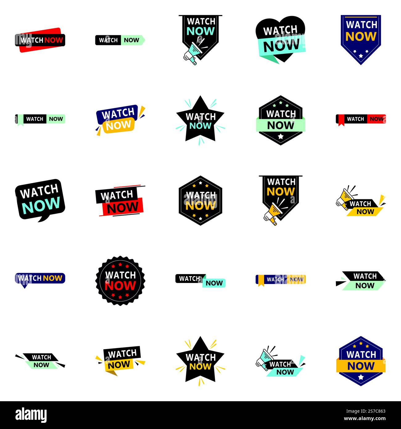 25 Creative Watch Now Banners to Help You Stand Out Stock Vector Image ...