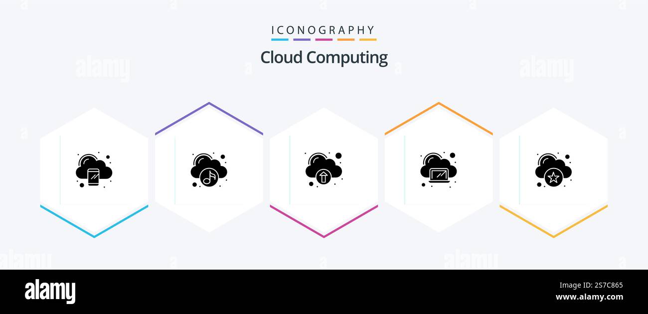 Cloud Computing 25 Glyph icon pack including cloud. server. technology. network. cloud Stock ...