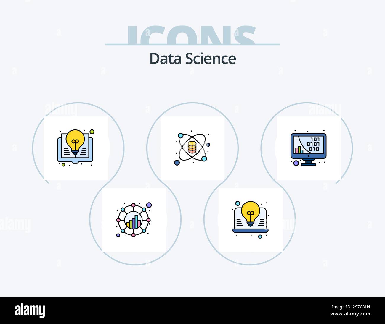 Data Science Line Filled Icon Pack 5 Icon Design. seo. science ...