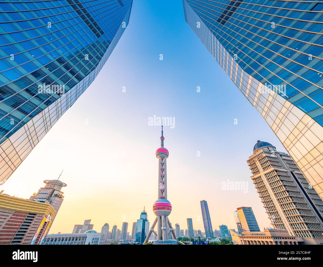 The urban architectural scenery of Lujiazui, Shanghai, China Stock ...
