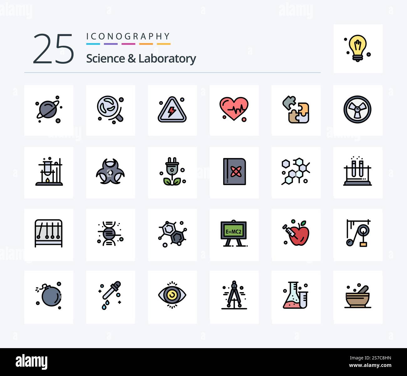 Science 25 Line Filled icon pack including science. jigsaw. danger ...