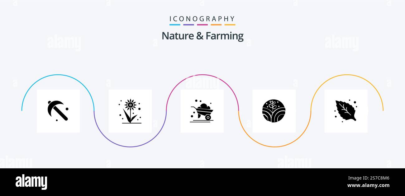 Nature And Farming Glyph 5 Icon Pack Including leaf. environment ...