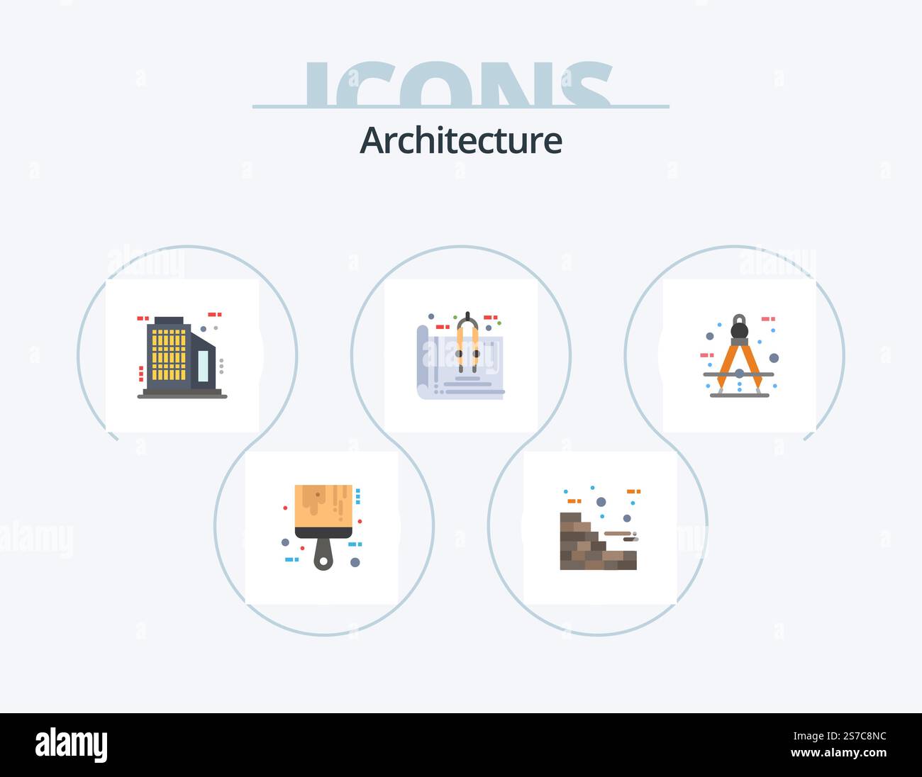 Architecture Flat Icon Pack 5 Icon Design. compass. architect. company ...