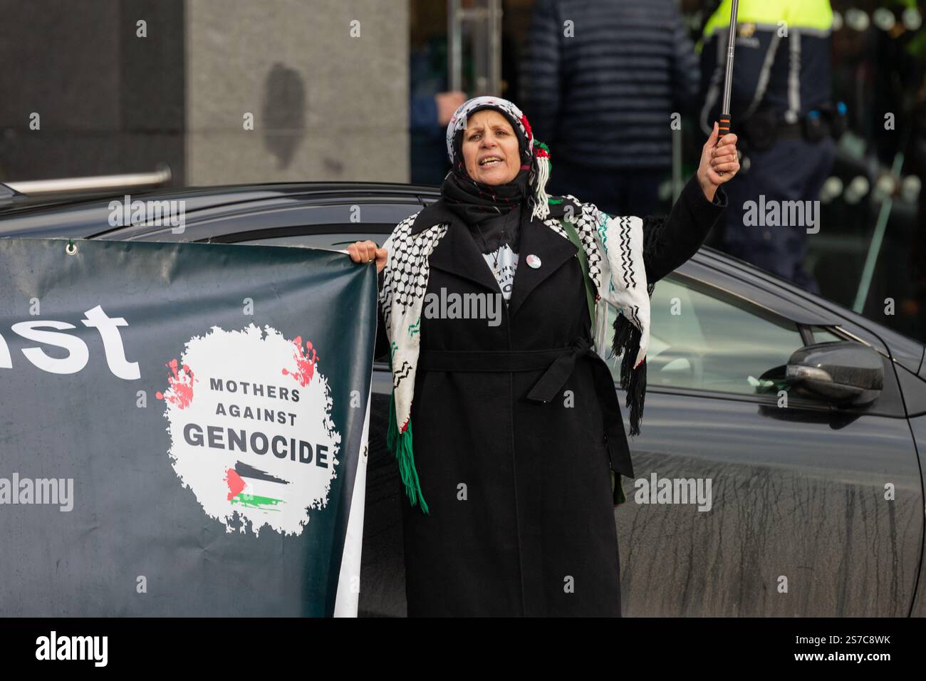 A Palestinian protest takes place outside the Radisson Hotel ahead of ...