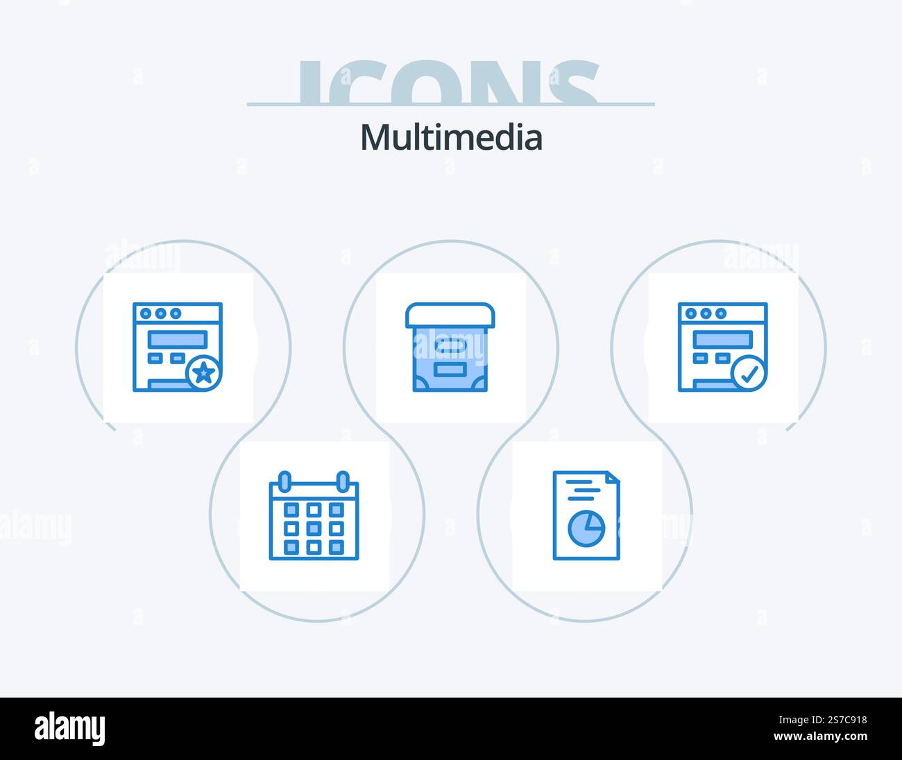 Multimedia Blue Icon Pack 5 Icon Design. . . website. web. browser ...