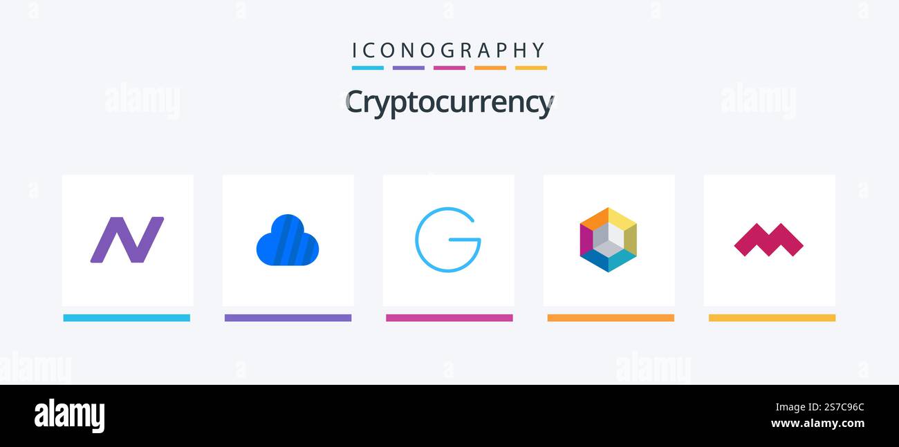 Cryptocurrency Flat 5 Icon Pack Including cryptocurrency. mysterium ...