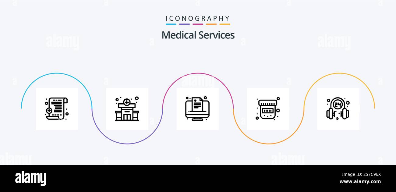 Medical Services Line 5 Icon Pack Including . service. online. operator ...