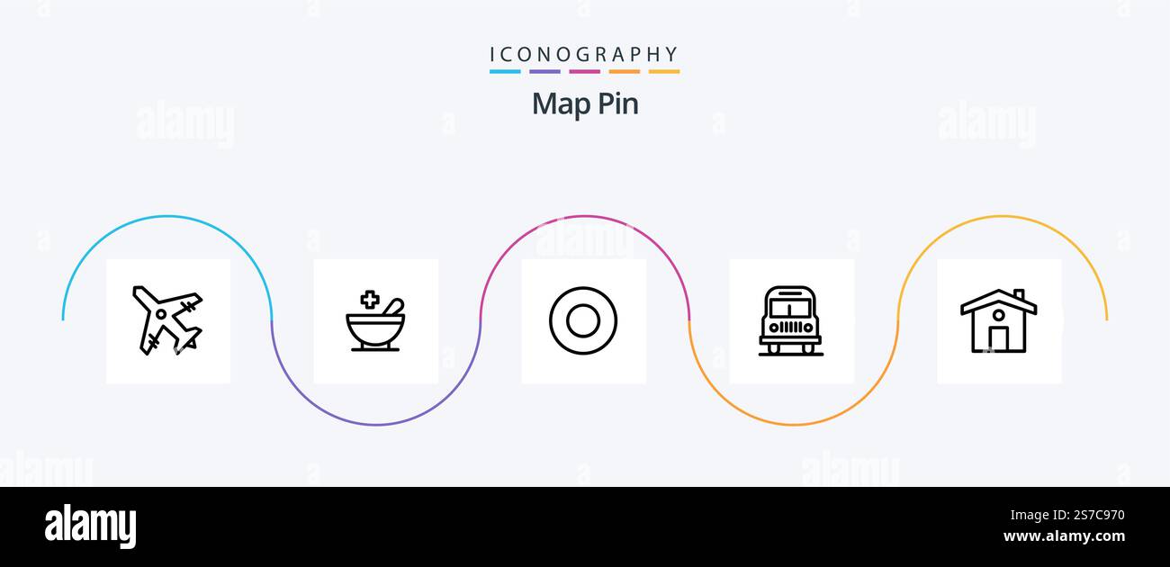 Map Pin Line 5 Icon Pack Including . service. travel. home Stock Vector ...